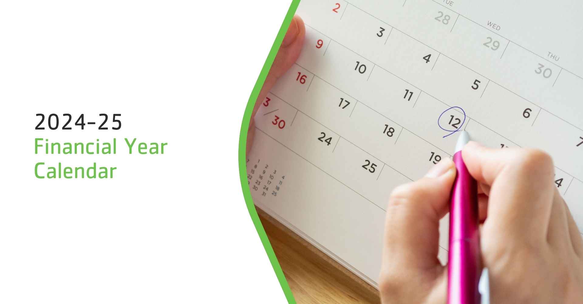 2024-25 Financial Year Calendar - Accounting and Bookkeeping